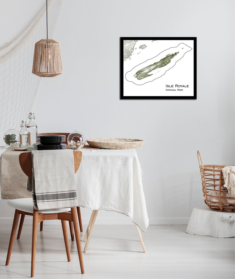 Isle Royale National Park Topographic Map Art Michigan - Etsy