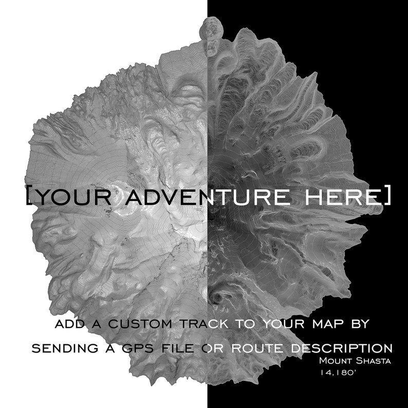 Mt Shasta Topographic Print Art Mount Shasta Map Art - Etsy