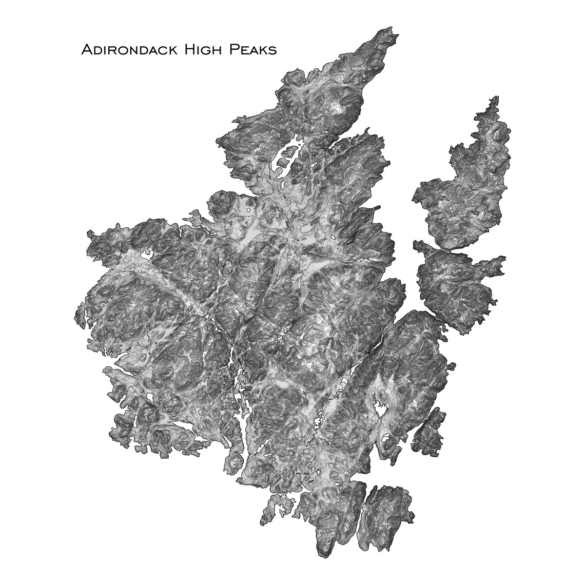 Adirondack High Peaks Map Art Print Mountain Topographic - Etsy