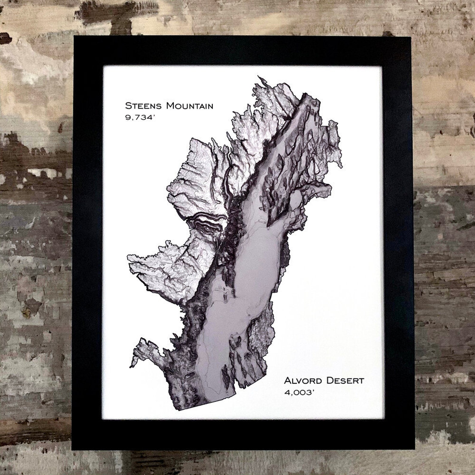 Steens Mountain Alvord Desert Map Art Print Oregon State - Etsy