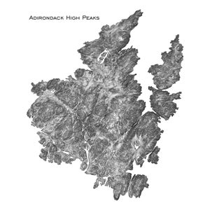 Adirondack High Peaks Map Art Print | Mountain Topographic Map, New ...