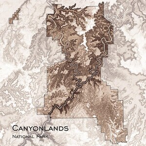 Canyonlands National Park Map Poster Utah National Parks Topographic ...