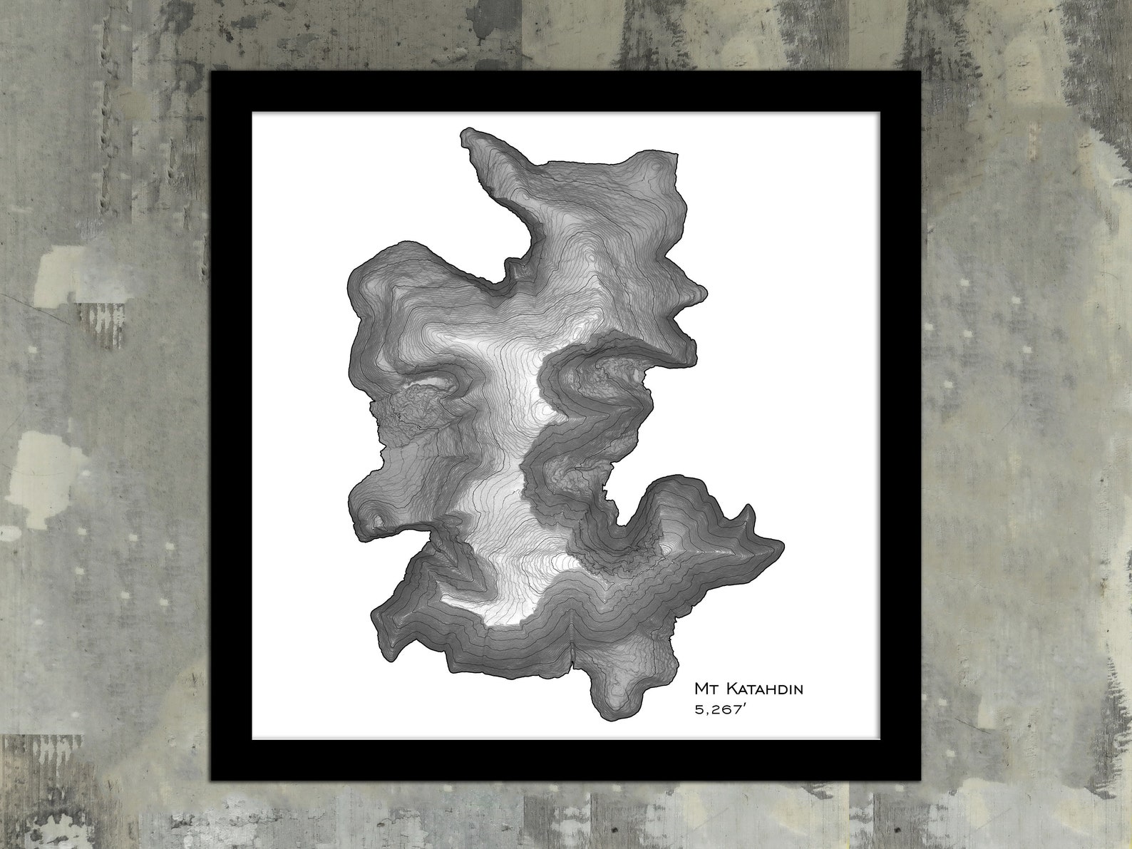 Mount Katahdin Topographic Art Print Mt Katahdin Map Maine - Etsy