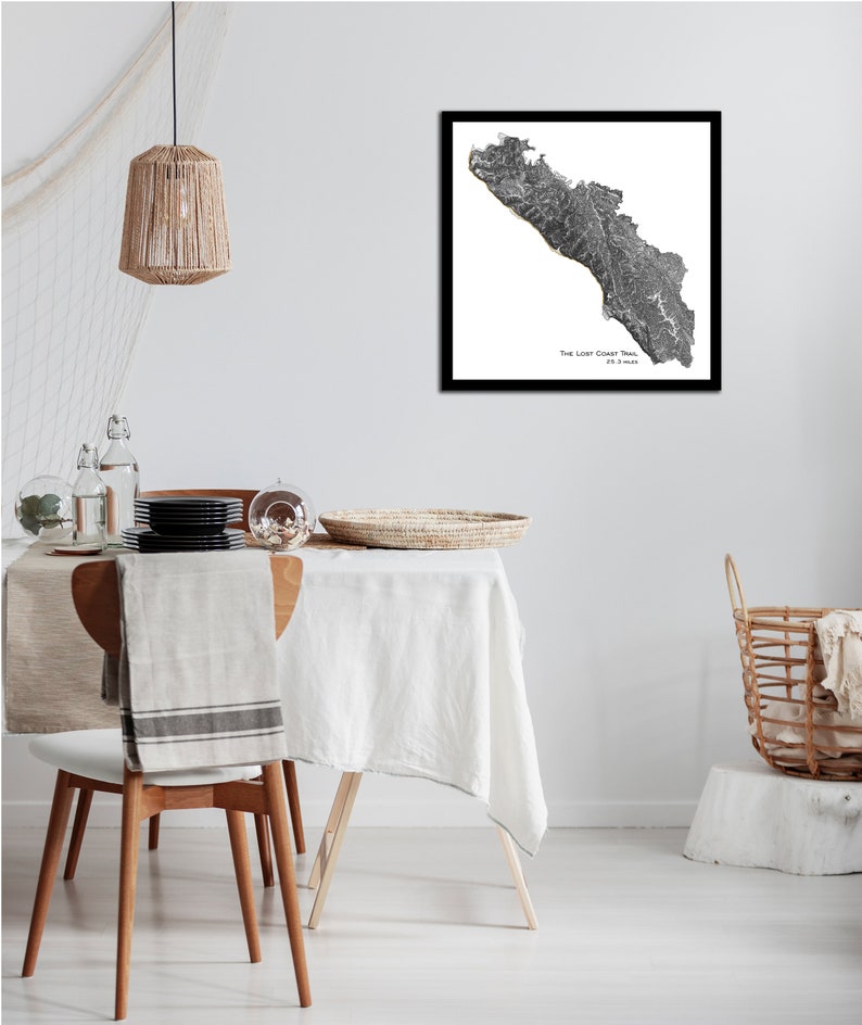 Lost Coast Trail Map King Range Wilderness Northern - Etsy