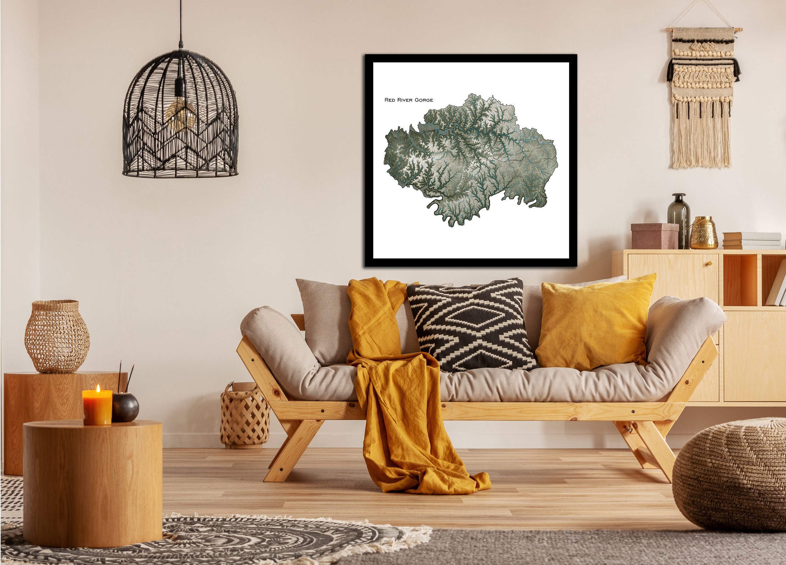 Red River Gorge Map Art Appalachian Wall Poster Kentucky - Etsy