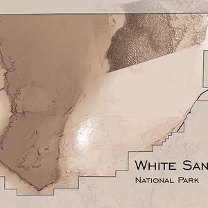 White Sands National Park Map Art Print White Sands New Mexico ...