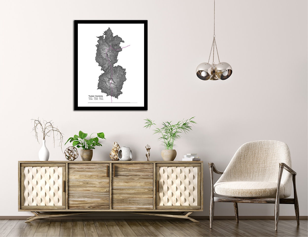 Three Sisters Topographic Map Art Oregon Wilderness Map - Etsy