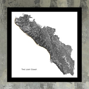 Lost Coast Trail Map King Range Wilderness, Northern California Print ...