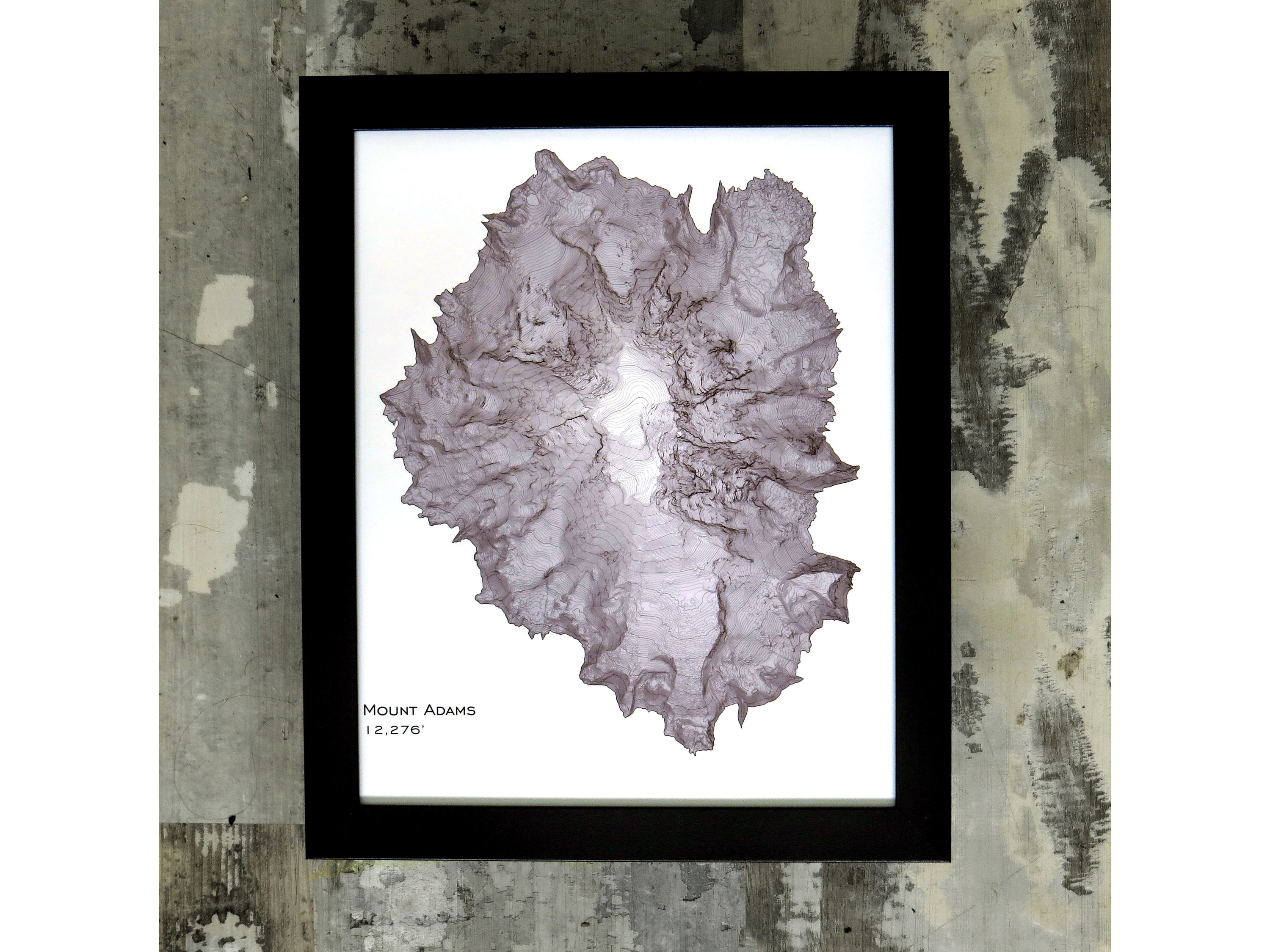 Mt Adams Topographic Map Artwork Mount Adams Art Print | Etsy