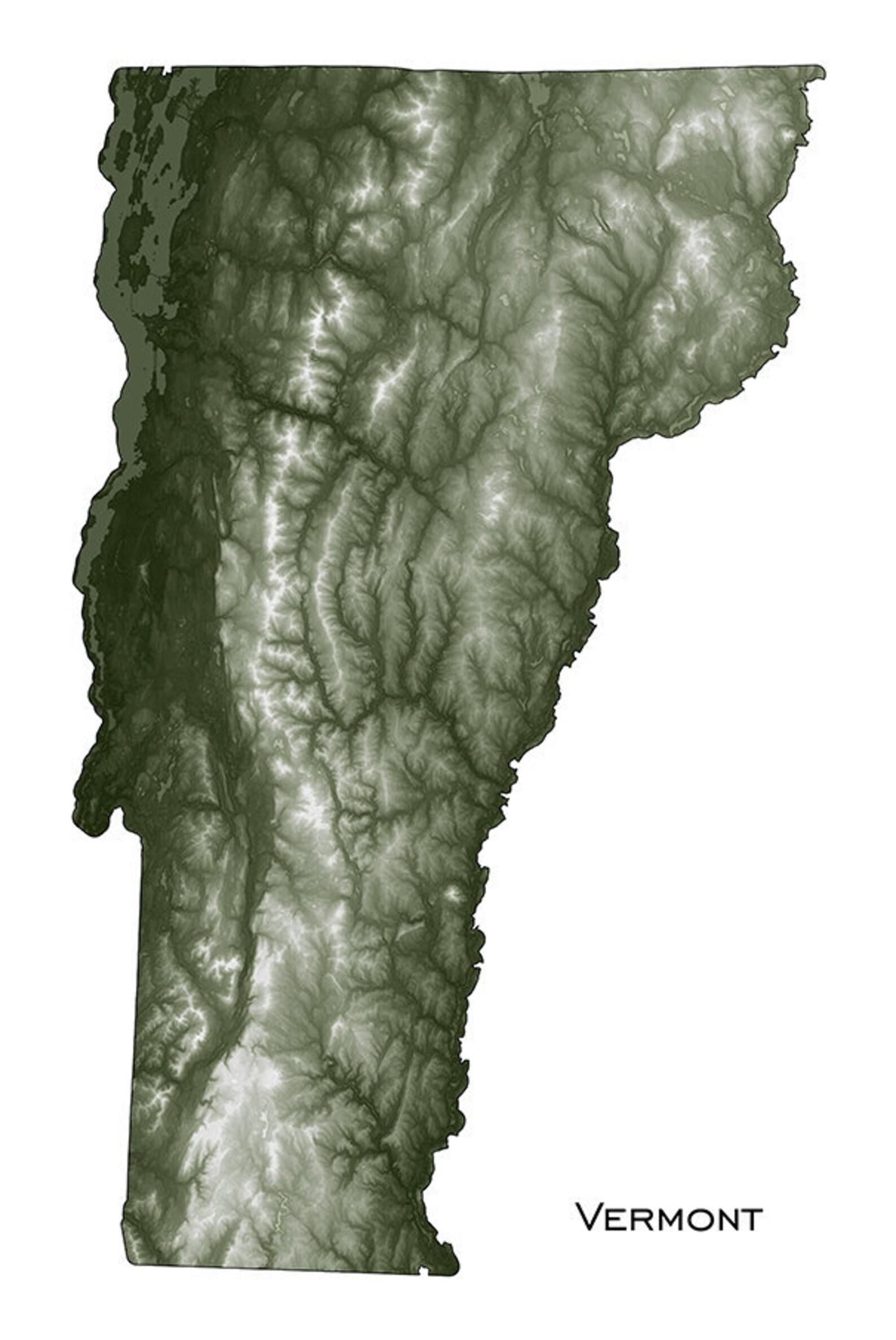 Long Trail Vermont Map Green Mountains Print Gift for Hiker - Etsy