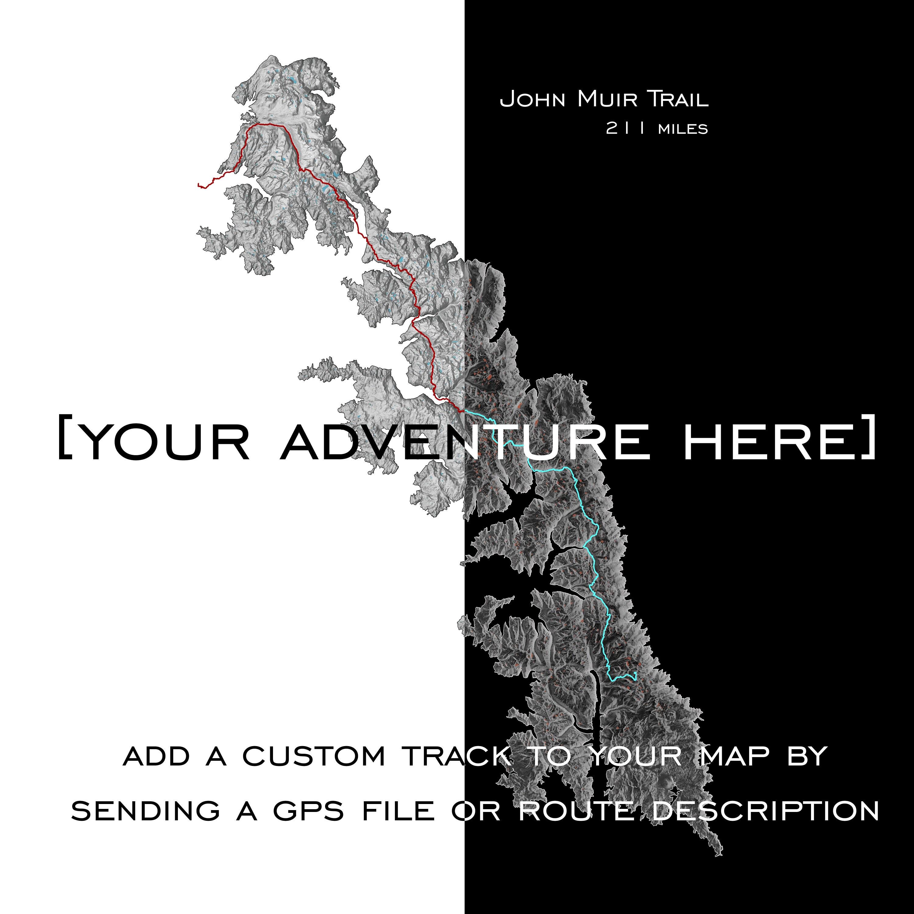 John Muir Trail Map | High Sierra Map Poster, JMT Topographic Art - Etsy