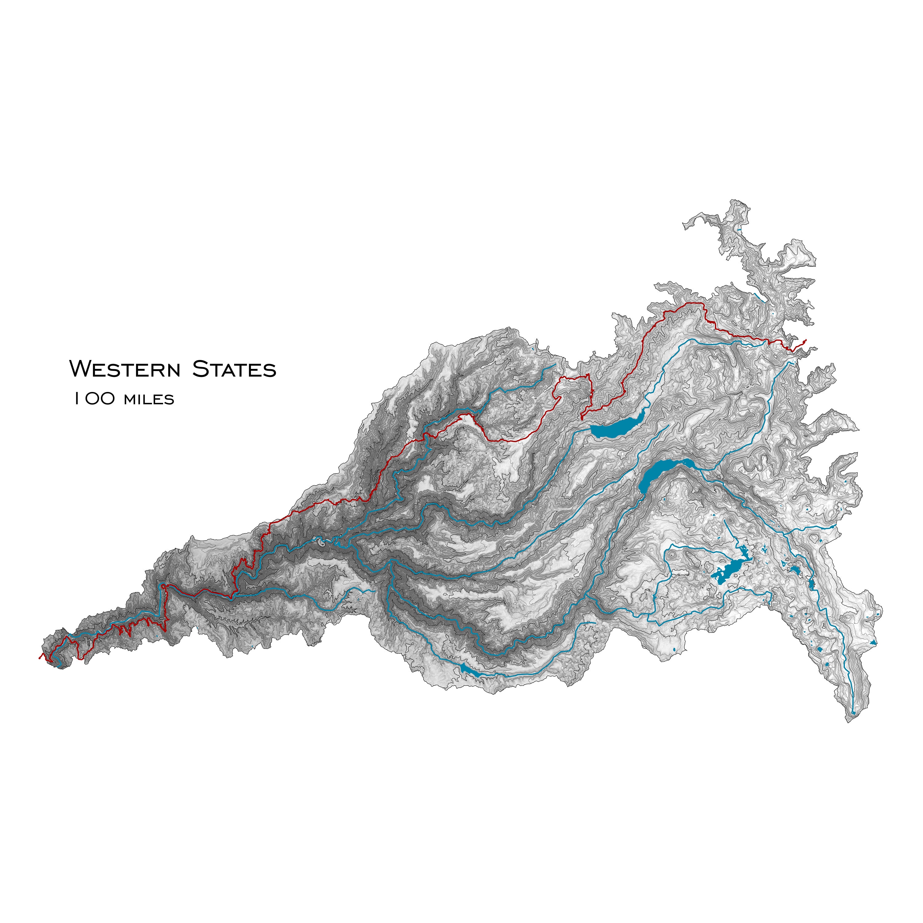 Western States 100 Topographic Map Middle Fork American - Etsy