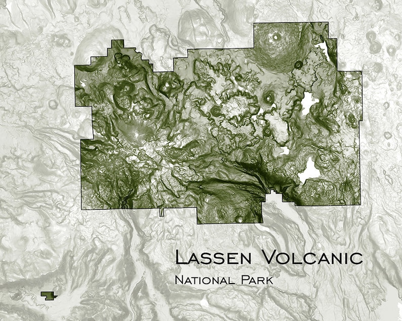 Lassen Volcanic National Park Topographic Map Art Print - Etsy