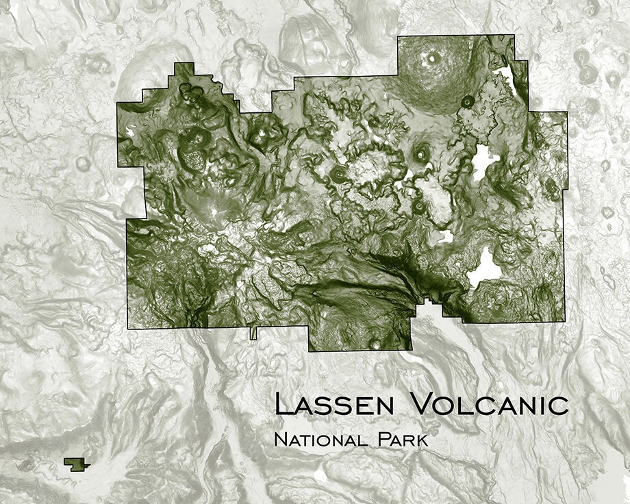 Lassen Volcanic National Park Topographic Map Art Print | Etsy