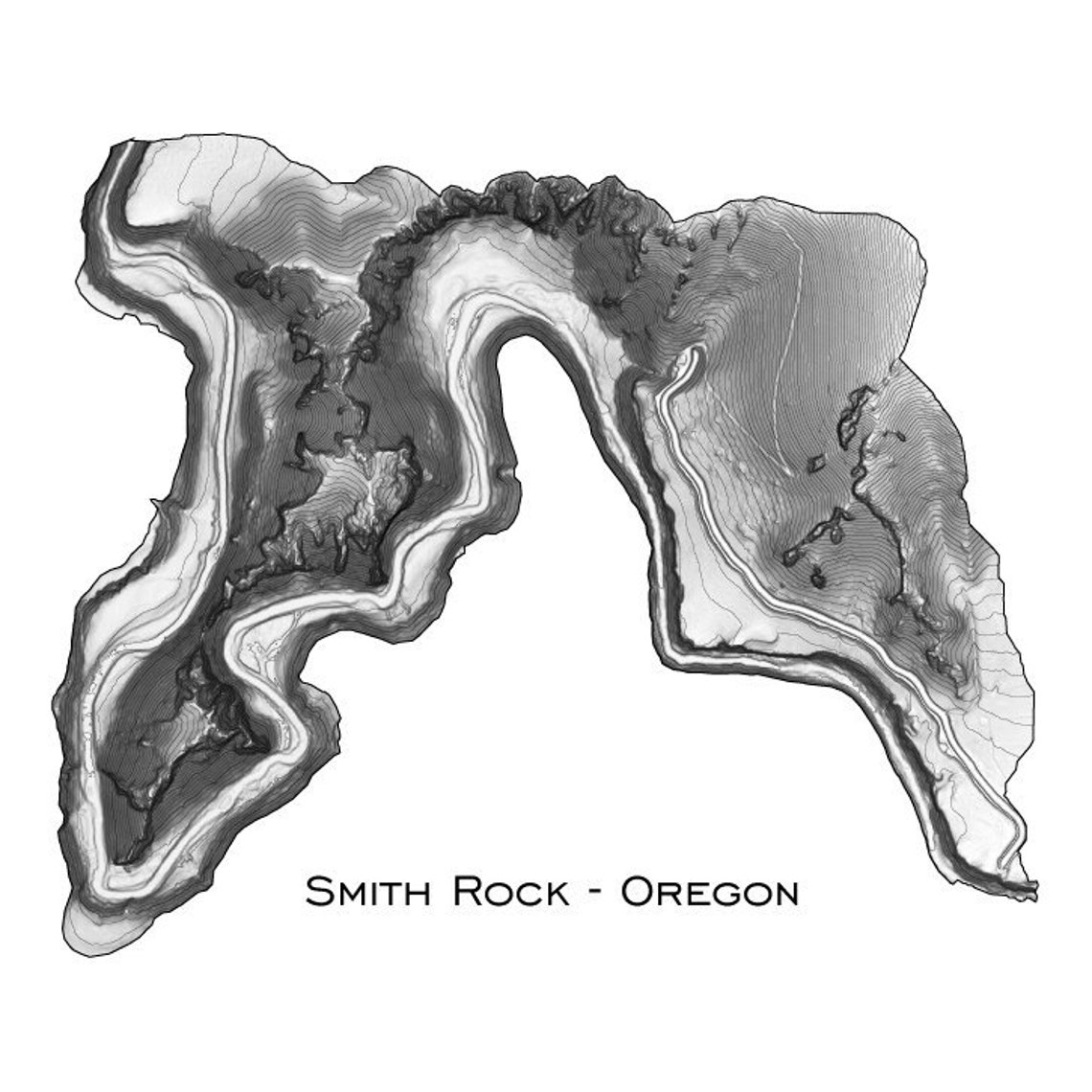 Smith Rock Map Wall Art Print Central Oregon Topography | Etsy