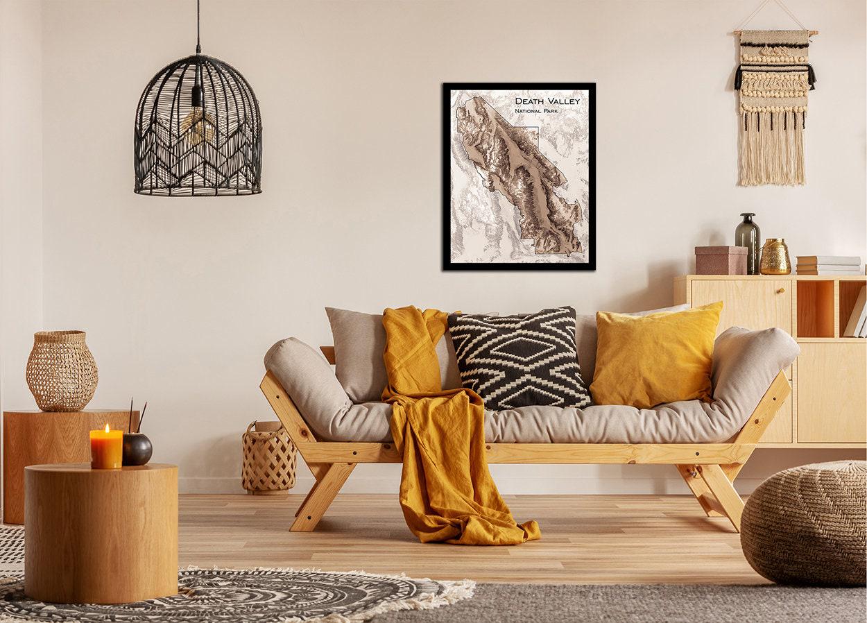 Death Valley Topographic Map Art Print | National Park Poster Artwork ...