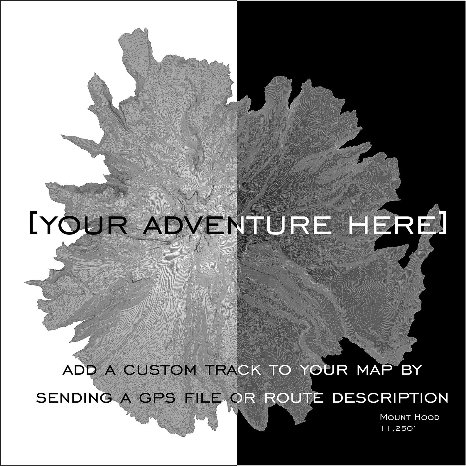 Mt Hood Topographic Map Wall Art Mount Hood Art Print - Etsy