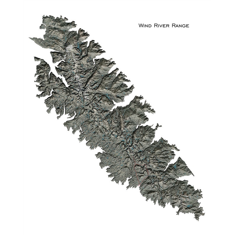 Wind River Range Topographic Map Art Print Wyoming Topo - Etsy