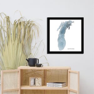 Lake Michigan Depth Chart Map | Bathymetric Topographic Print, Great ...