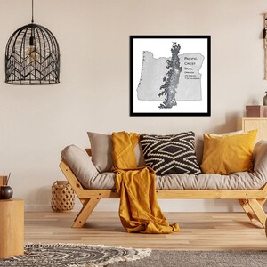 Oregon PCT Topographic Map Art Gift | Oregon Pacific Crest Trail Maps ...