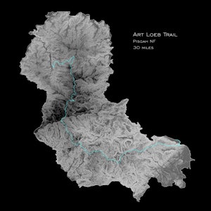 Art Loeb Trail Map Print Western North Carolina Art, Pisgah National ...