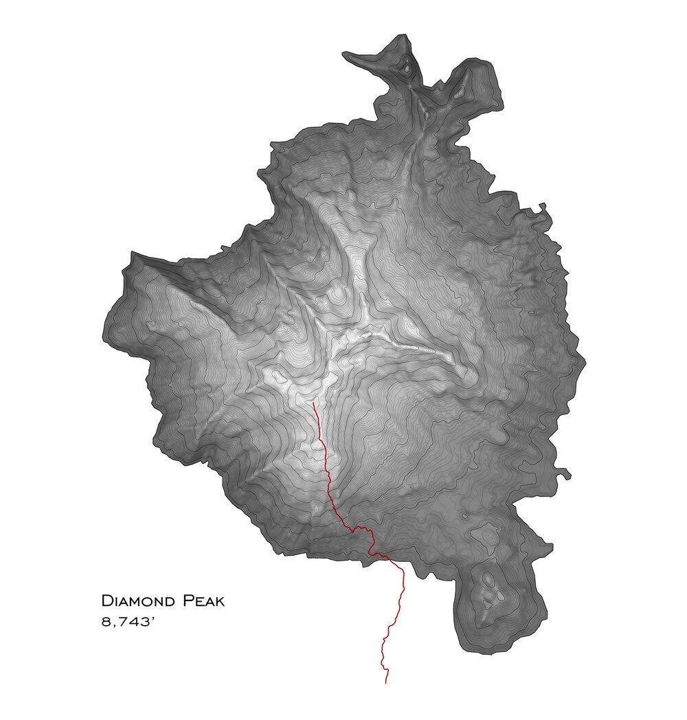 Diamond Peak Topography Map Oregon Map Art Framed Wall Art - Etsy