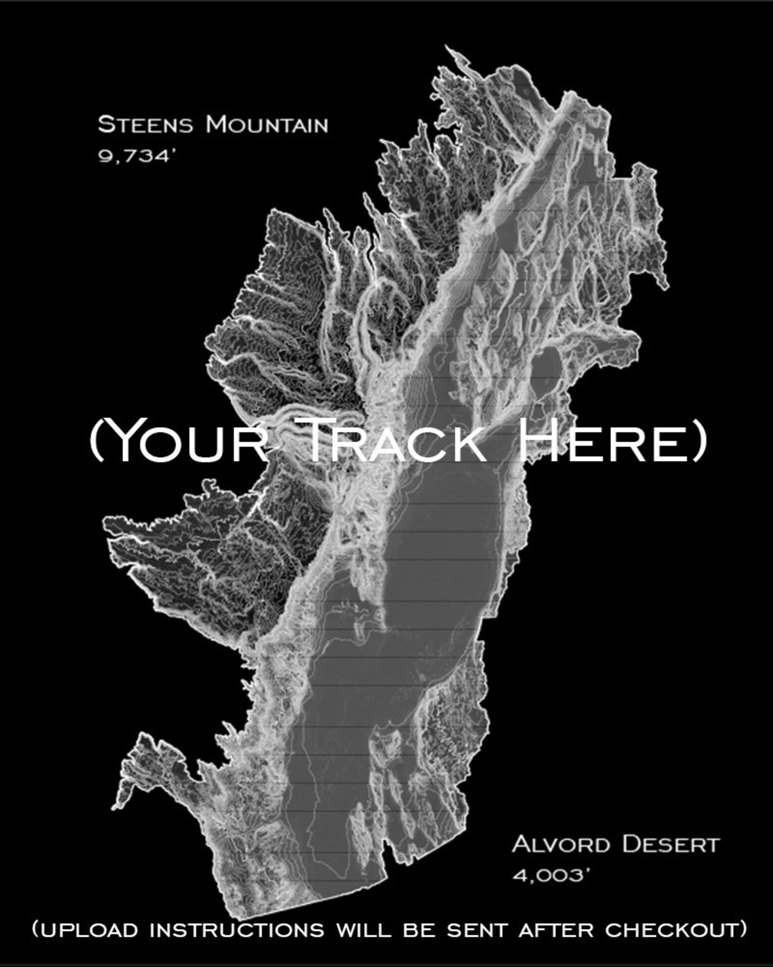 Steens Mountain Alvord Desert Map Art Print Oregon State | Etsy