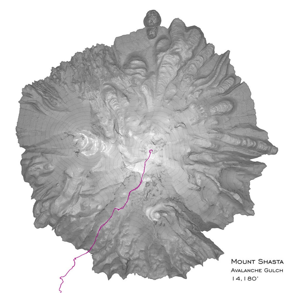 Mt Shasta Topographic Print Art Mount Shasta Map Art - Etsy