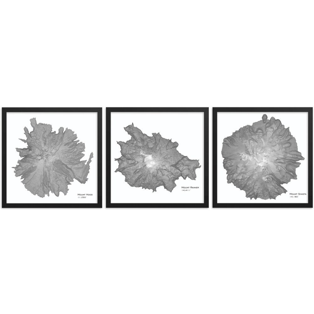 Buy Two Get One 50% Off Topographic Map Art Poster Set Topography Wall ...