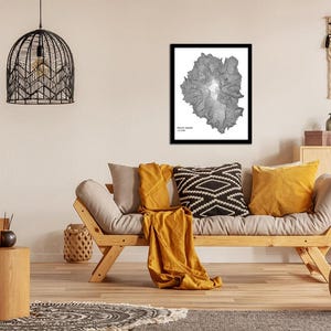 Mt Adams Topographic Map Artwork Mount Adams Art Print, Washington ...