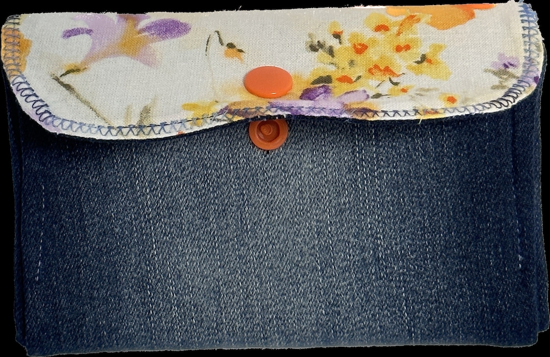 Small Folded Denim Wallets With Button Closure - Etsy