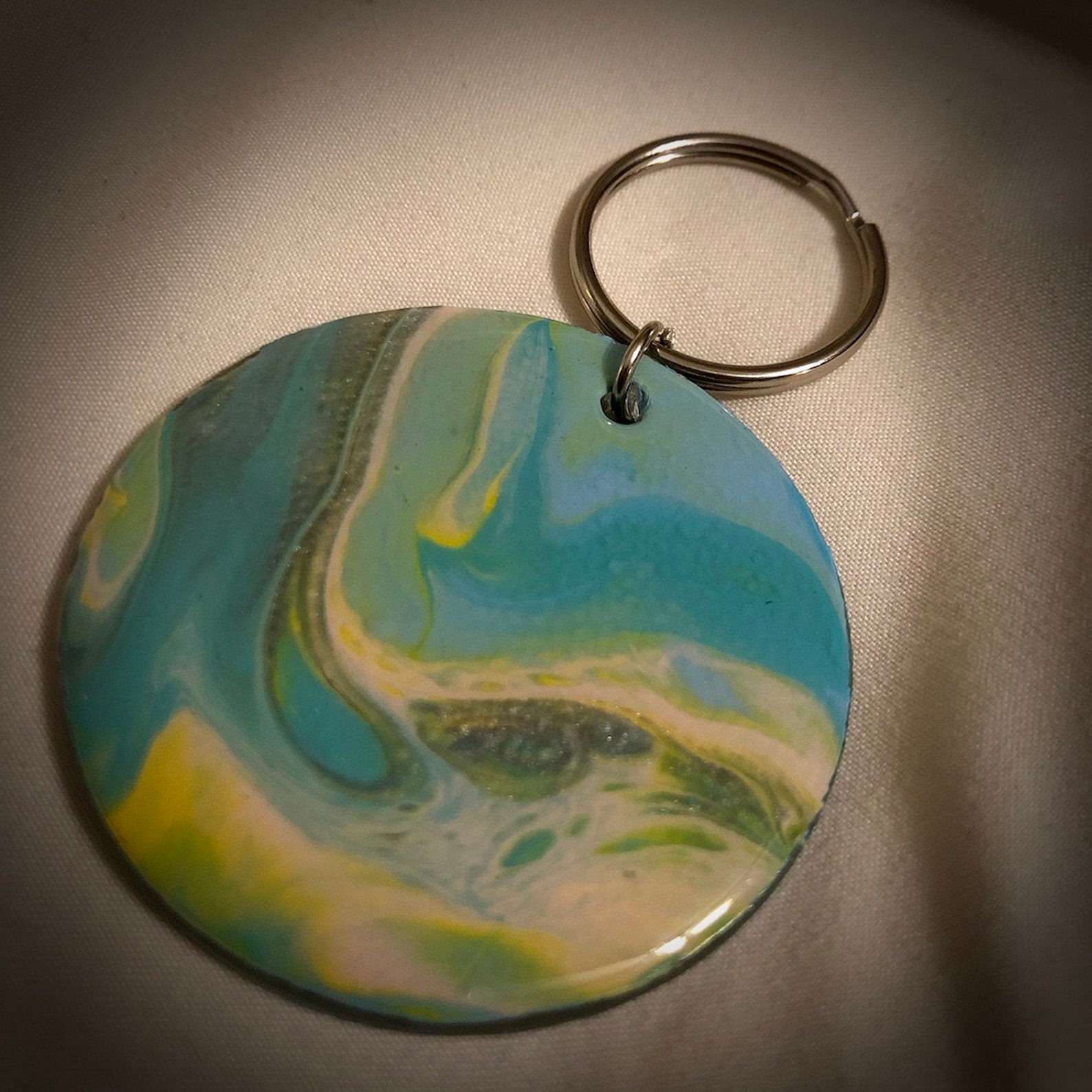 Fluid Art Keychain, Acrylic Skin Keychain, Painted Keychain, Acrylic ...