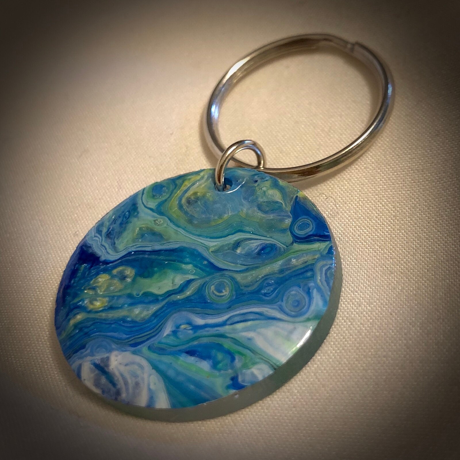 Fluid Art Keychain, Acrylic Skin Keychain, Painted Keychain, Acrylic ...
