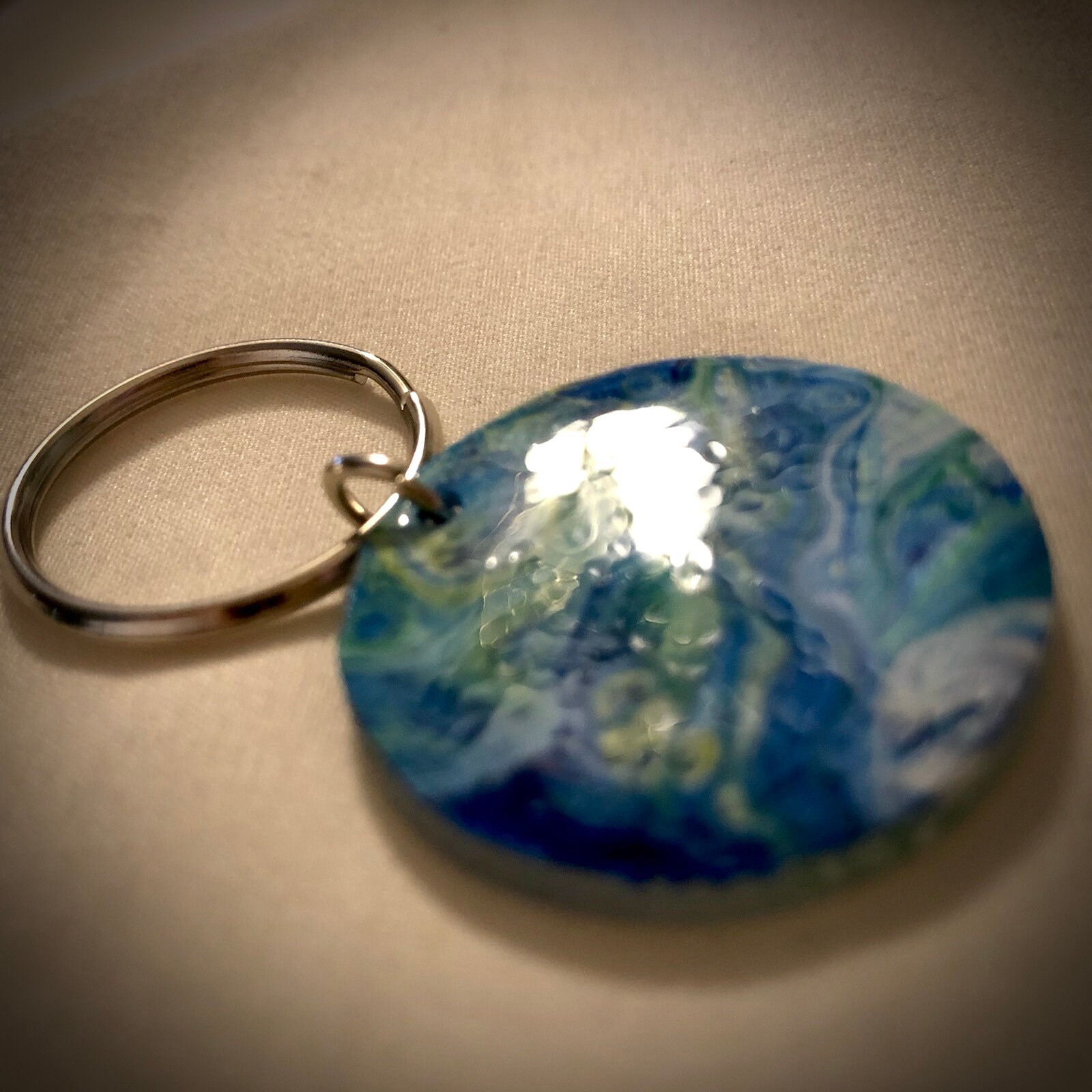 Fluid Art Keychain, Acrylic Skin Keychain, Painted Keychain, Acrylic ...