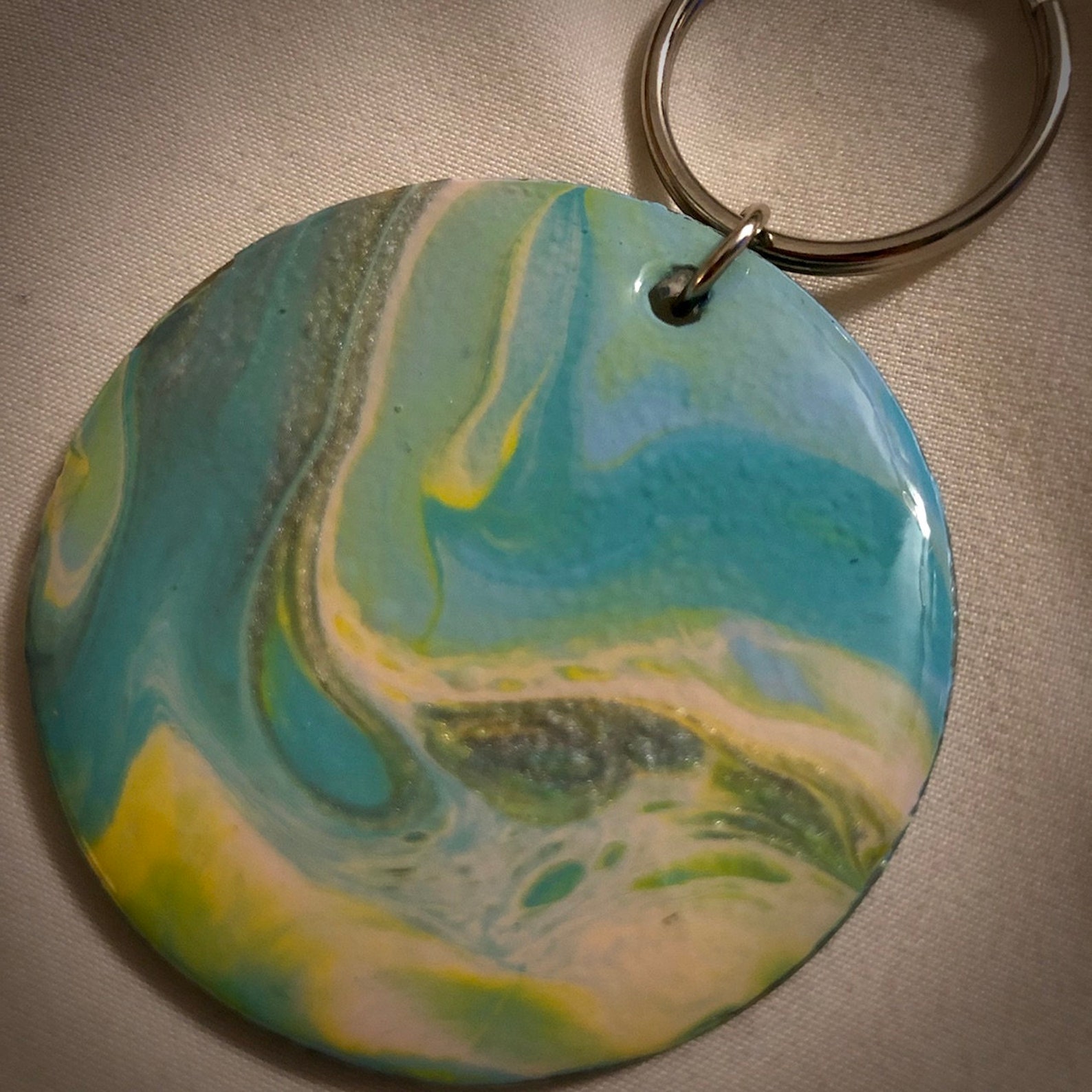 Fluid Art Keychain, Acrylic Skin Keychain, Painted Keychain, Acrylic ...