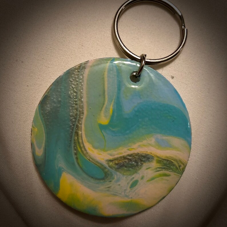 Fluid Art Keychain, Acrylic Skin Keychain, Painted Keychain, Acrylic ...