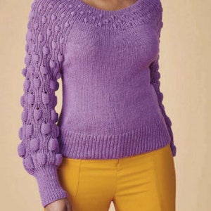 Bobble Sweater Top KNITTING PATTERN Instant Download ⨯ Jumper Knitting ...
