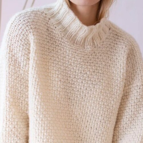 KNITTING PATTERN Easy Knit Sweater pullover Pattern - Etsy