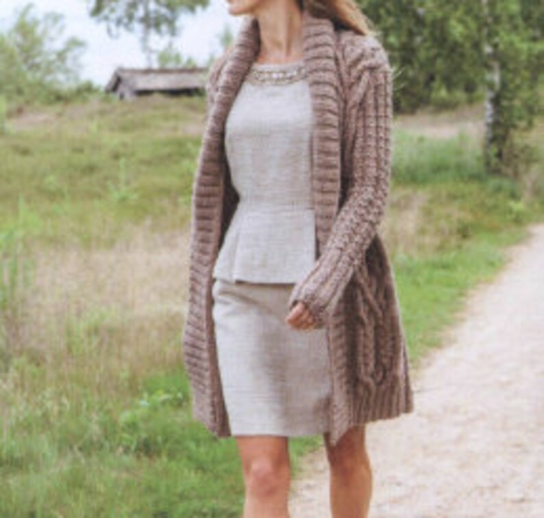 KNITTING PATTERN Chunky Cable Coat Jacket Sweater Women/cable - Etsy