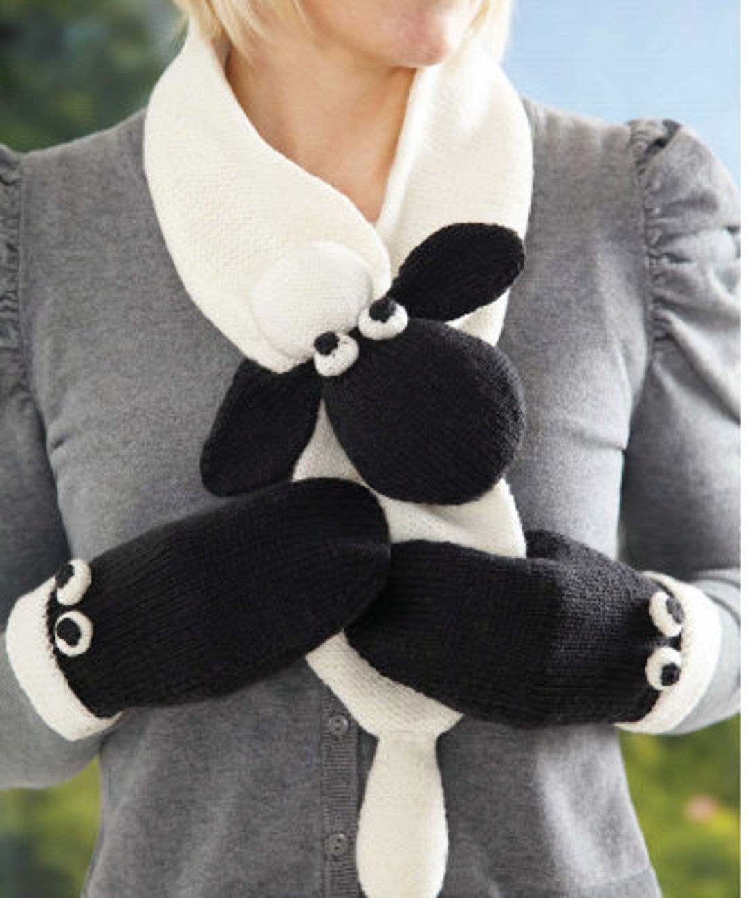 Shaun the Sheep Scarf Mitts KNITTING PATTERN /wallace Gromit Shaun ...