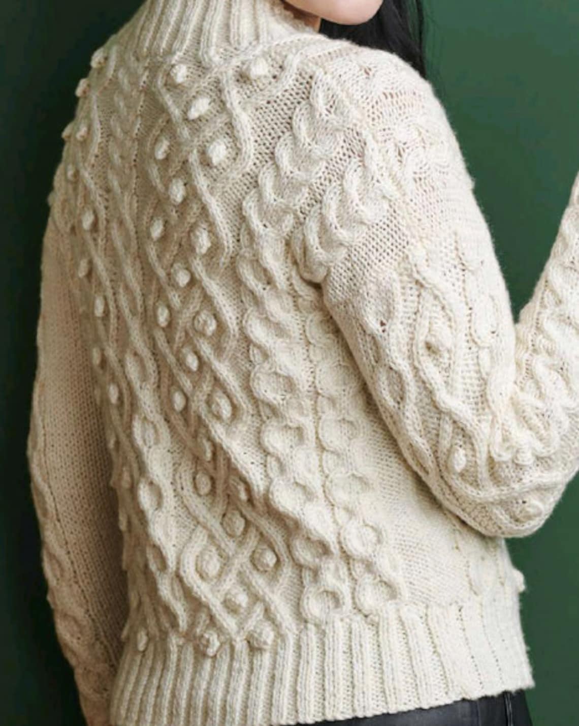 KNIT PATTERN Cable Aran Sweater Women/instant PDF - Etsy