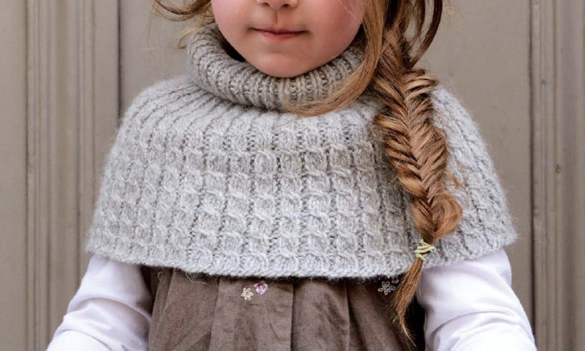 PDF KNITTING PATTERN Girls Cape Scarf Shrug Poncho Childrens - Etsy