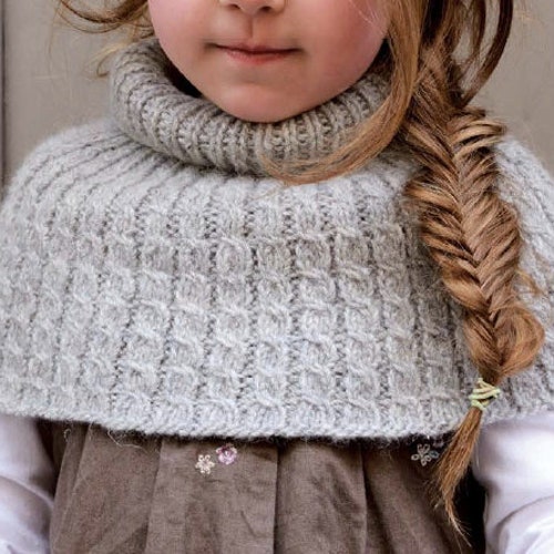 PDF KNITTING PATTERN Girls Cape Scarf Shrug Poncho Childrens - Etsy