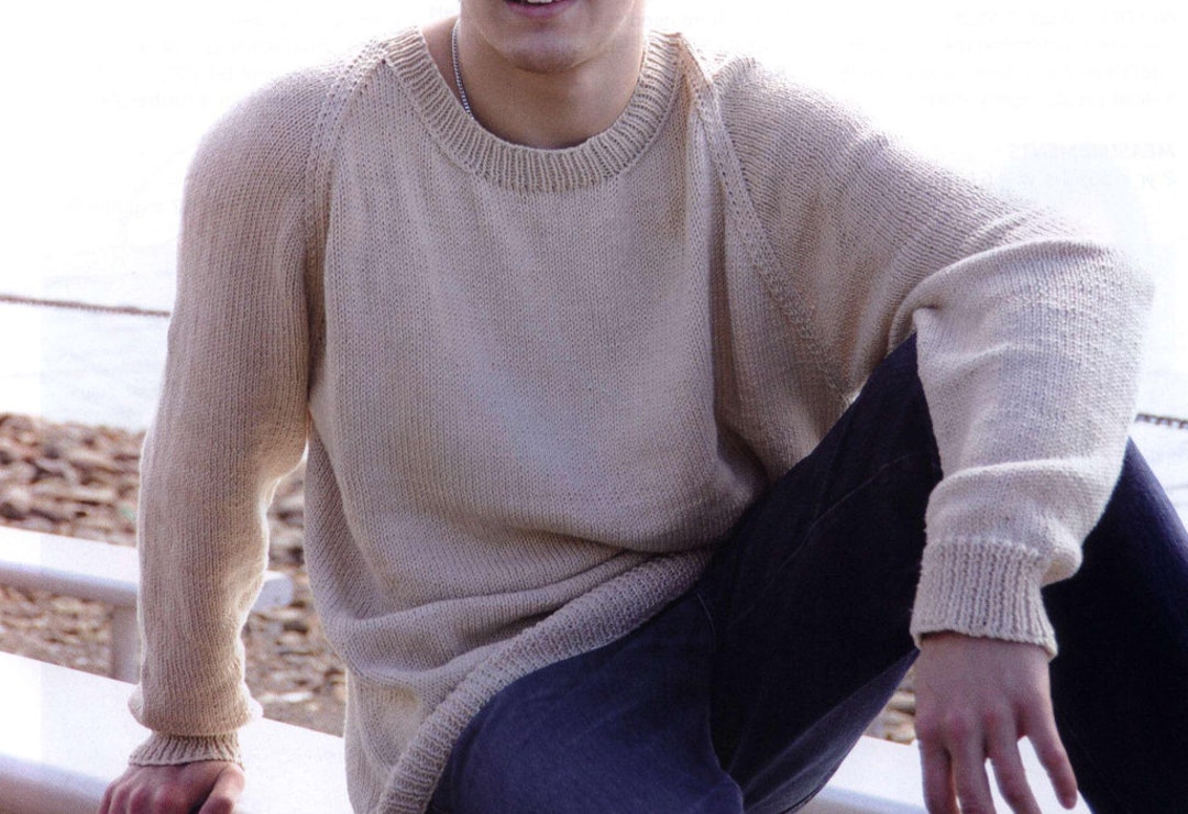 Men's Sweater KNITTING PATTERN Men's Sweater Beginner -- Dk Yarn Men's ...