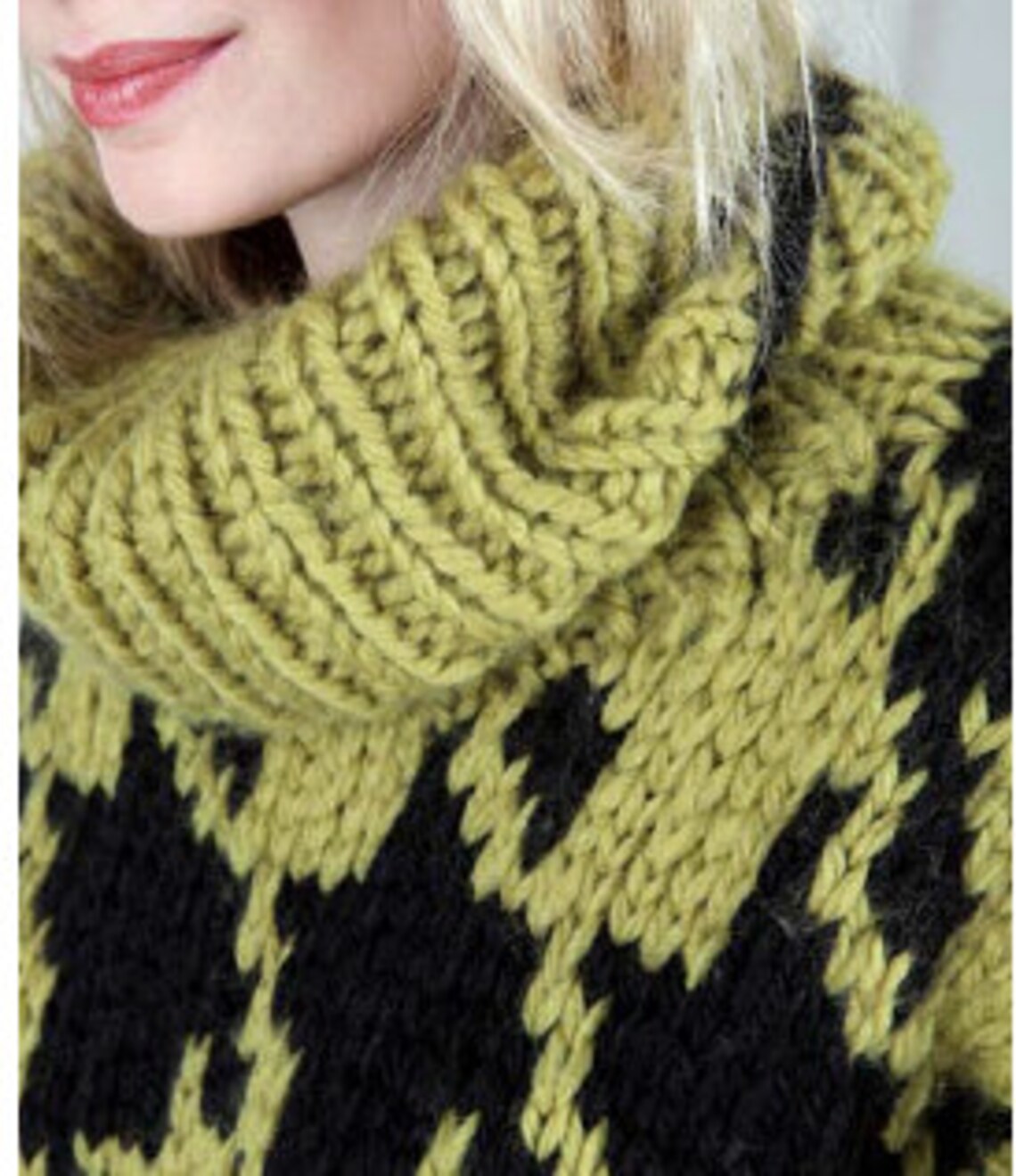 KNITTING PATTERN Houndstooth Sweater Women/chunky Knit | Etsy