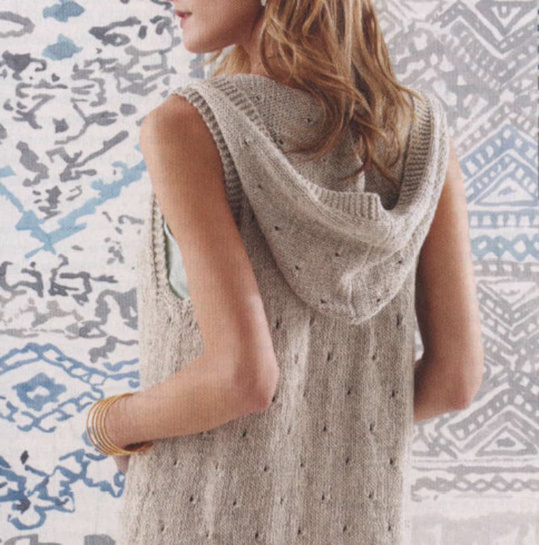 Hooded Top Jacket KNITTING PATTERN Dk Yarn/lace Hoodie Vintage Knit ...