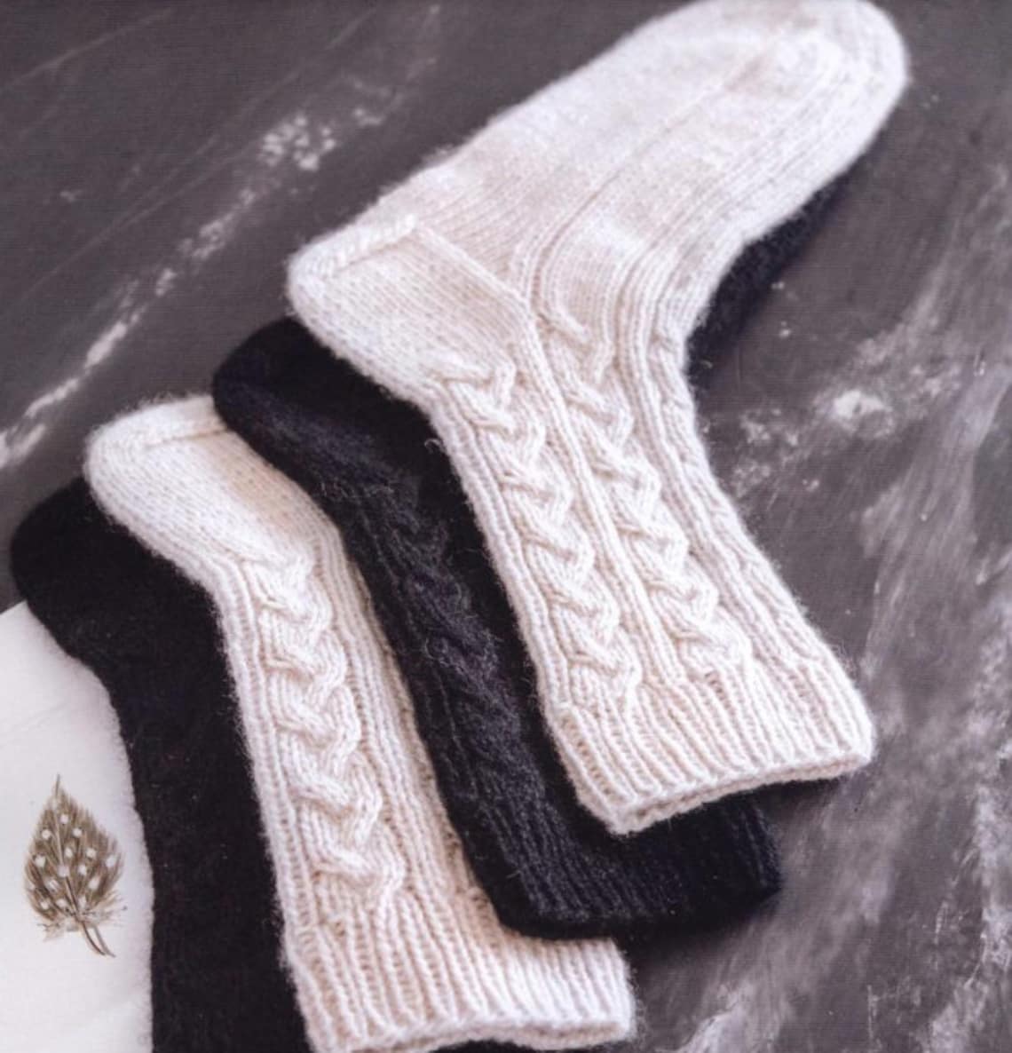 KNITTING PATTERN Cable Socks - Dk Yarn - Instant PDF Download - Vintage ...