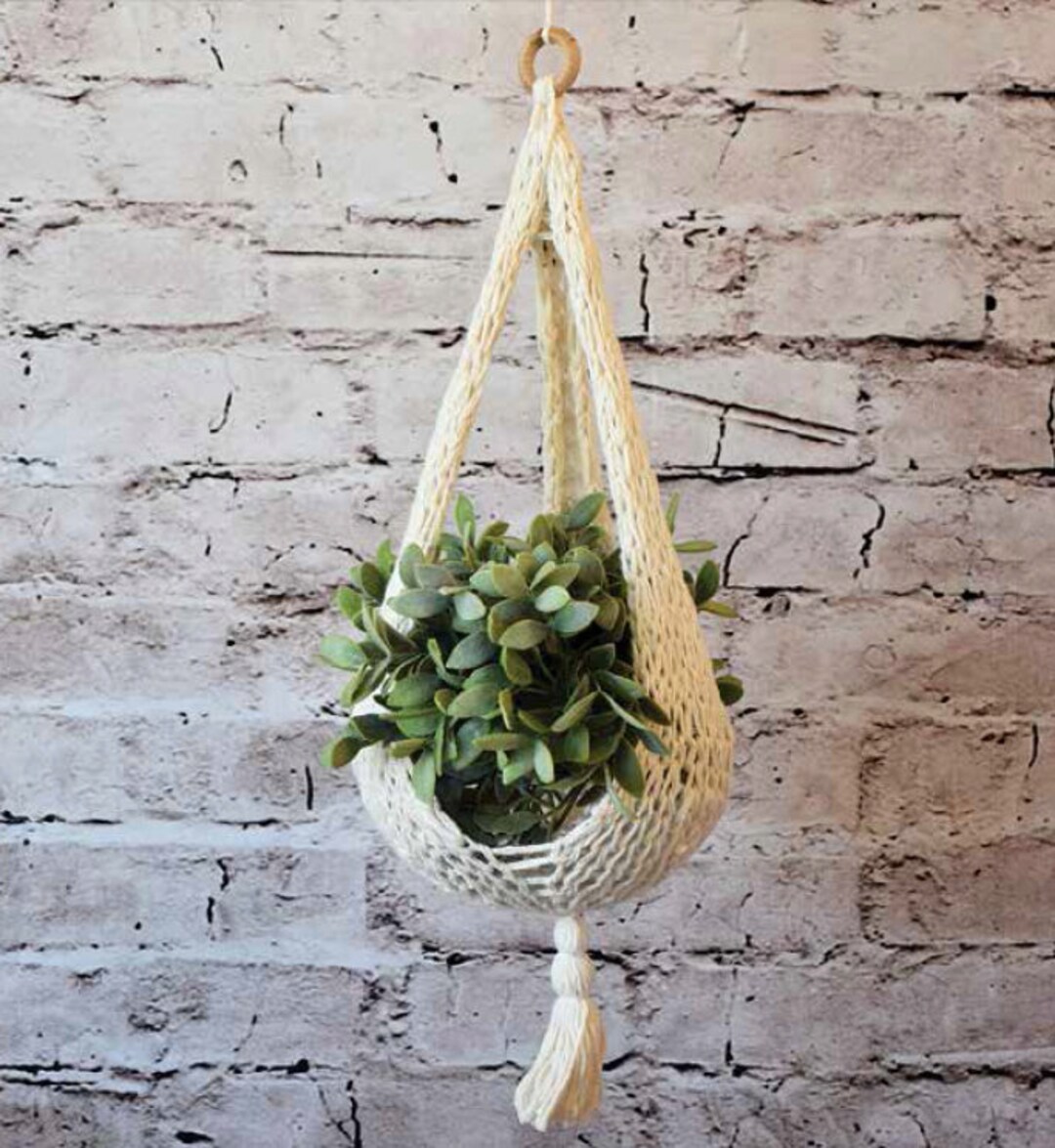 Plant Hanger KNITTING PATTERN/ Boho Knit Hanging Planter/macrame ...