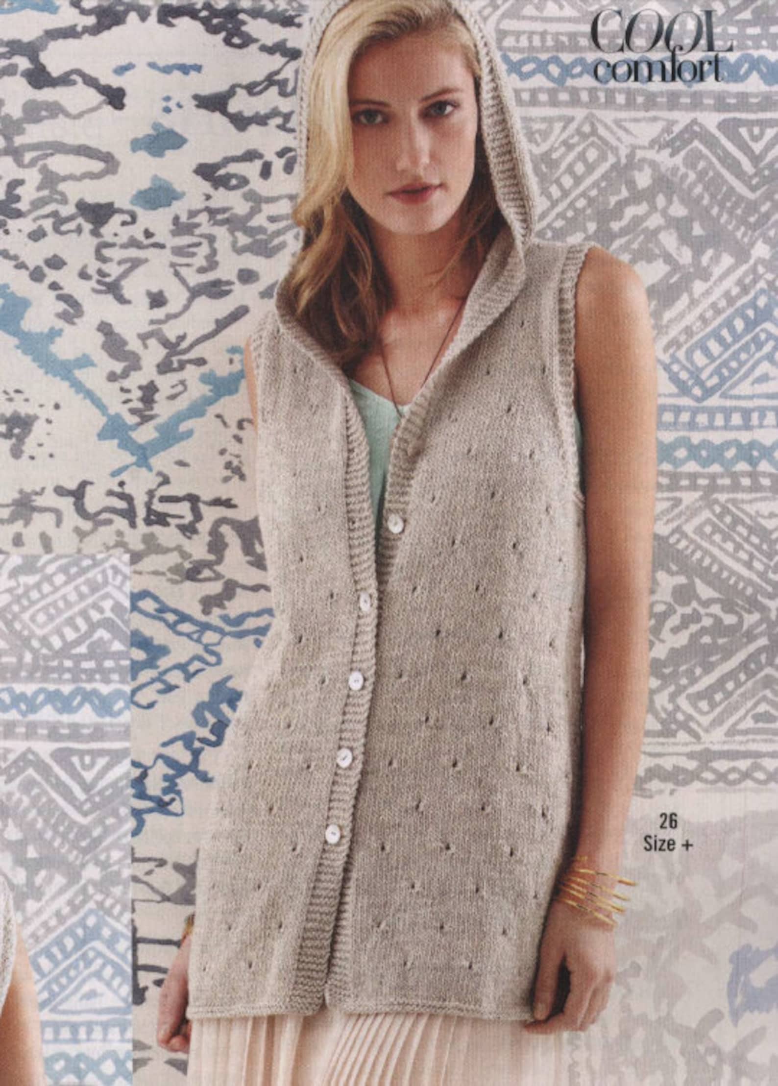 Hooded Top Jacket KNITTING PATTERN Dk Yarn/lace Hoodie Vintage | Etsy