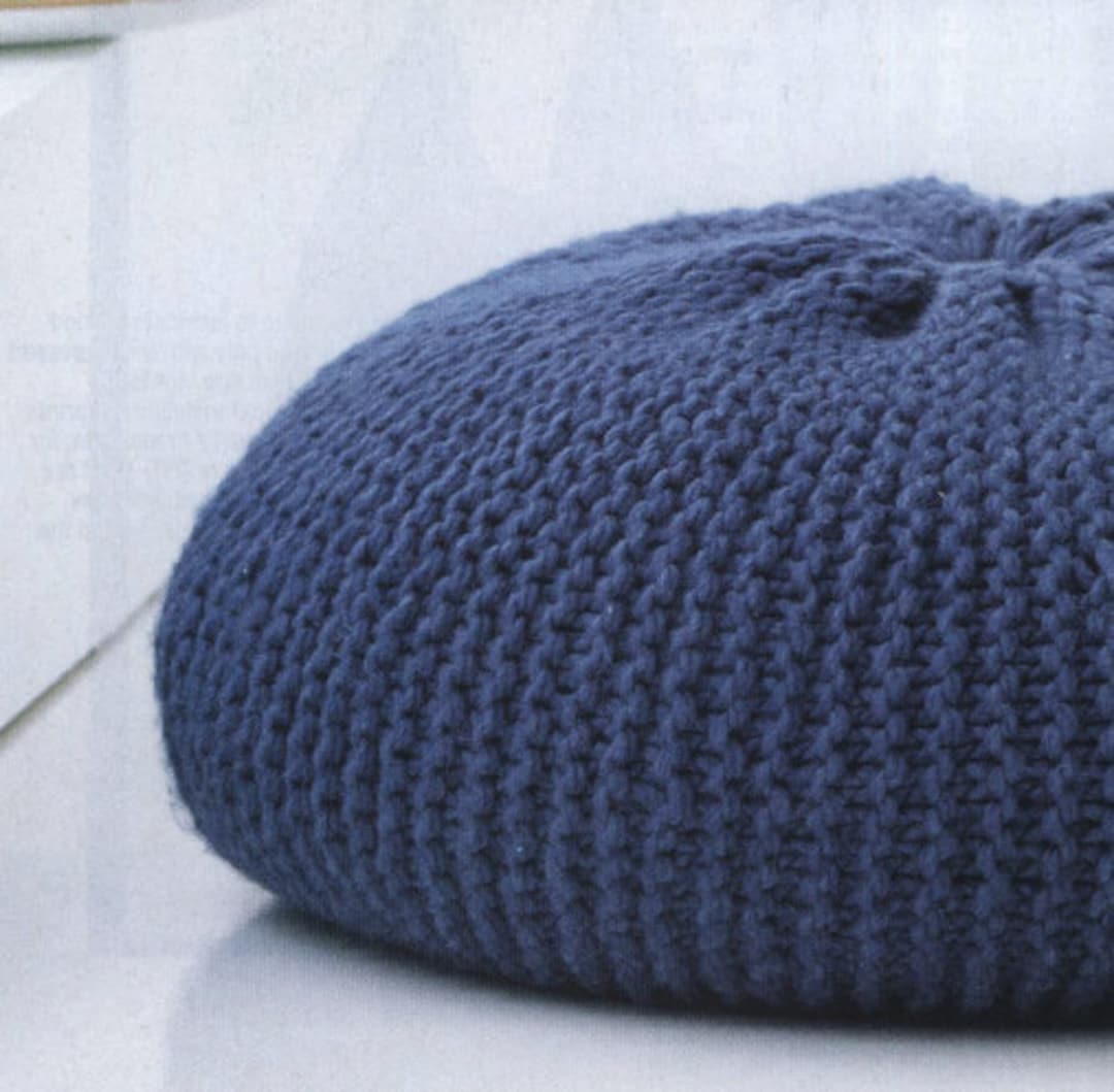 Pouf Poof KNITTING PATTERN Ottoman Footstool Home Decor Pillow Bean Bag ...